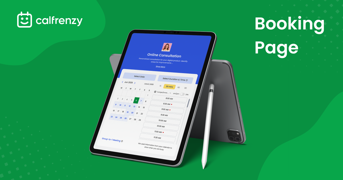 Create a Custom Booking Page | Calfrenzy